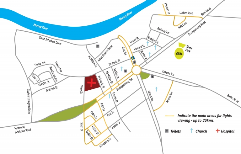 Tour map - Loxton Lights Festival